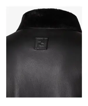 Fendi Shearling Trimmed Oversized Blouson Jacket - Black