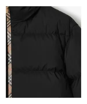 Burberry High Neck Zip-up Padded Jacket - Black
