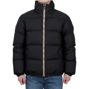 Burberry High-neck Padded Jacket With Two-way Zip Closure - Black