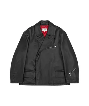 MAISON MARGIELA Leather Double-breasted Jacket
