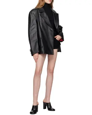 MAISON MARGIELA Leather Double-breasted Jacket