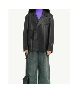MAISON MARGIELA Leather Double-breasted Jacket