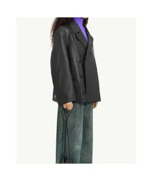 MAISON MARGIELA Leather Double-breasted Jacket