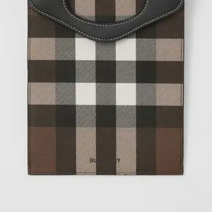 Burberry Check E-canvas And Leather Pocket Phone Case