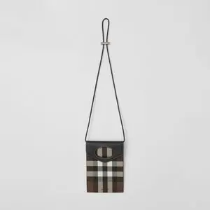 Burberry Check E-canvas And Leather Pocket Phone Case