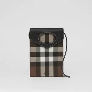 Burberry Check E-canvas And Leather Pocket Phone Case