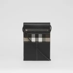 Burberry Check E-canvas And Leather Pocket Phone Case