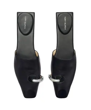 Tory Burch Leather Pierced Square-toe Loafers