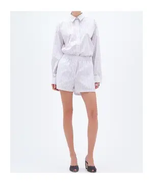 REMAIN BIRGER Christensen Striped Poplin Shorts