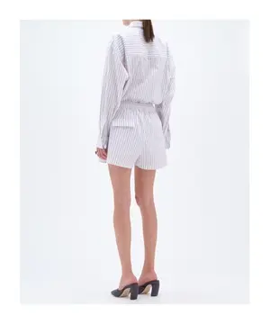 REMAIN BIRGER Christensen Striped Poplin Shorts