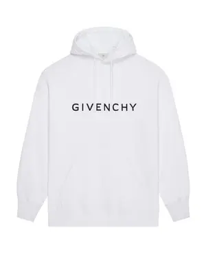 Givenchy Logo Printed Drawstring Hoodie - White