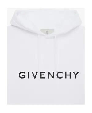 Givenchy Logo Printed Drawstring Hoodie - White