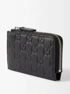 Gucci Gg Emblem Card Case - Black