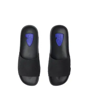 Burberry Checked Slip-on Slides - Black