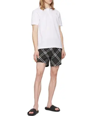 Burberry Checked Slip-on Slides - Black