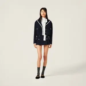 Miu Miu Pleated Blend Mini Skirt
