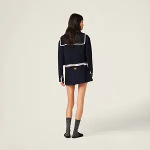 Miu Miu Pleated Blend Mini Skirt