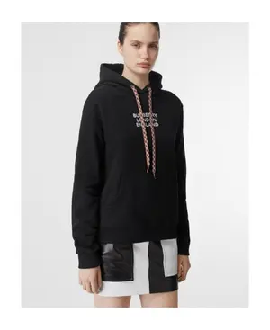 Burberry Embroidered Logo Hooded Sweater