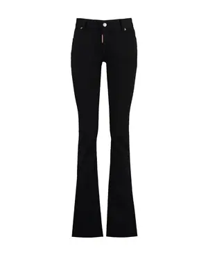 Dsquared2 Low-rise Logo Patch Flared Jeans - Black