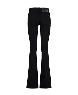 Dsquared2 Low-rise Logo Patch Flared Jeans - Black