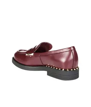 Ash Round-toe Slip-on Loafers - Red