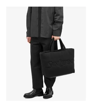 Saint Laurent Logo Detailed Top Handle Bag - Black