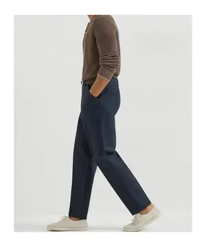 Brunello Cucinelli Pleated Straight-leg Trousers - Navy