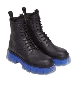 Fendi Ff-motif Combat Boots