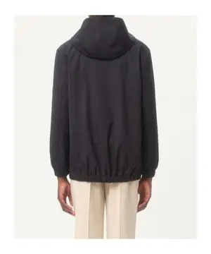 Valentino Garavani Nylon Hooded Jacket With Vlogo Patch