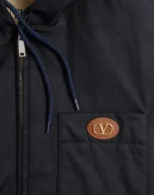 Valentino Garavani Nylon Hooded Jacket With Vlogo Patch