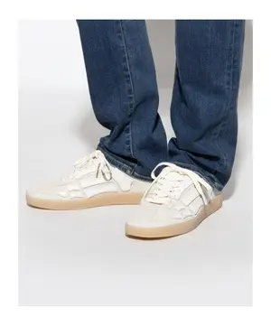 Amiri Embossed Pacific Bones Sneakers - Cream