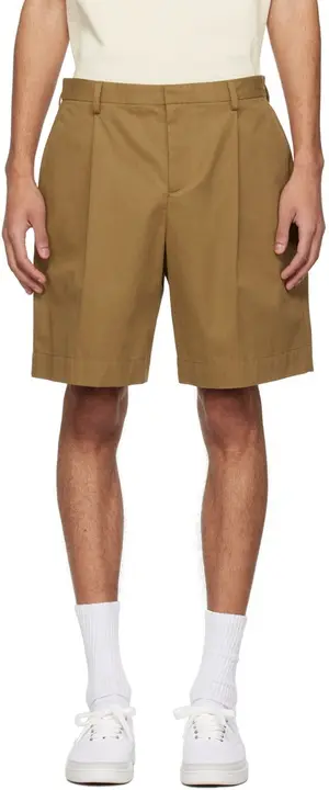 A.p.c. Pleated Bermuda Shorts - Brown