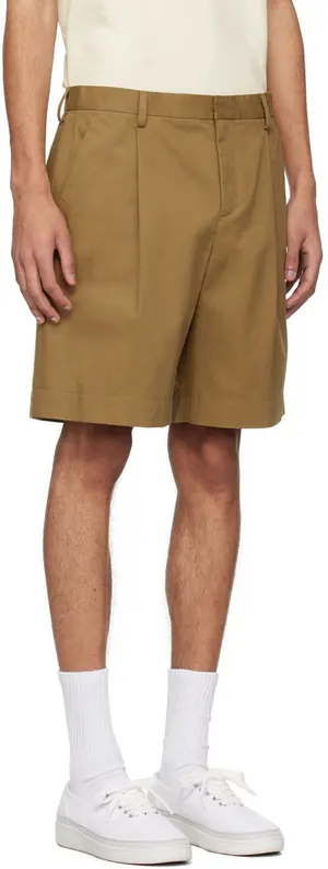 A.p.c. Pleated Bermuda Shorts - Brown