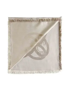 Max Mara All-over Logo Patterned Fringed Edge Scarf