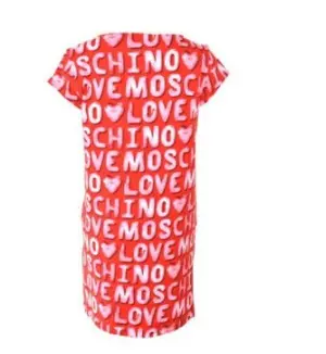 Moschino Printed Short Sleeve Dress - Red