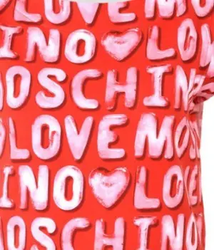 Moschino Printed Short Sleeve Dress - Red