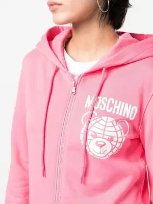Moschino Print Full Zip Hoodie