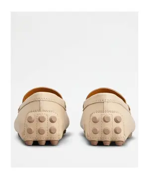 TOD'S Logo Plaque Slip-on Loafers - Beige