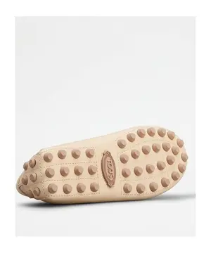 TOD'S Logo Plaque Slip-on Loafers - Beige