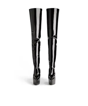 Balenciaga Over The Knee Patent Leather Boots