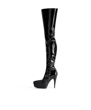 Balenciaga Over The Knee Patent Leather Boots