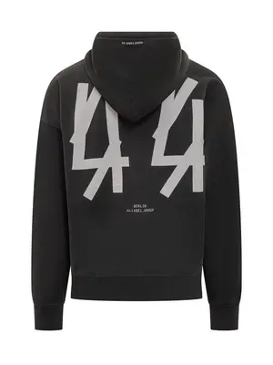 44 LABEL GROUP Graphic Print Hoodie - Black