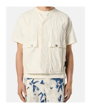 Stone Island V-neck Vest With Bellows Pockets