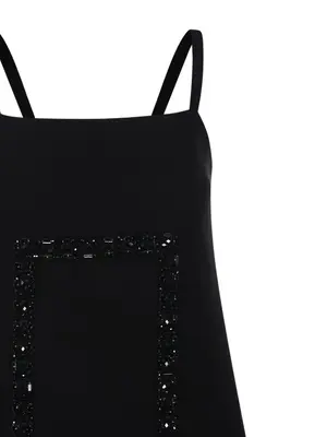 Max Mara Embellished Sleeveless Square Neck Mini Dress