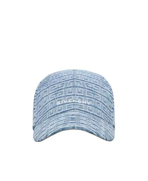 Givenchy 4g Embroidered Denim Baseball Cap - Blue