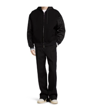 Gucci Jersey Wool Zip Jacket With Gg Nylon Inserts