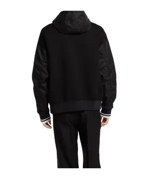 Gucci Jersey Wool Zip Jacket With Gg Nylon Inserts
