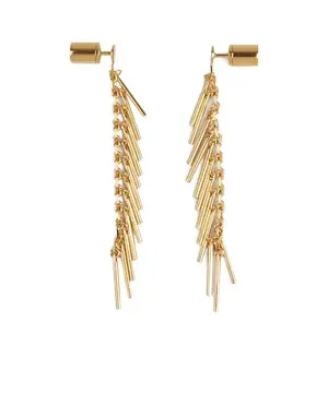 JIL SANDER Gold Tone Pendant Earrings - Golden