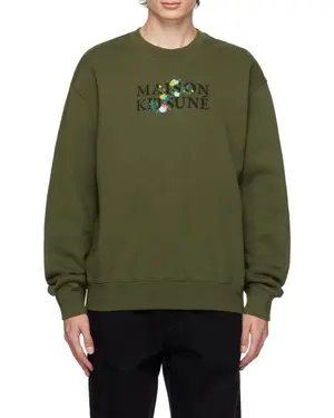 Maison Kitsuné Printed Crewneck Sweatshirt - Green