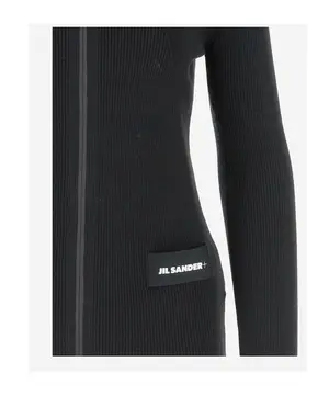 JIL SANDER Zip-up Ribbed-knit Cardigan